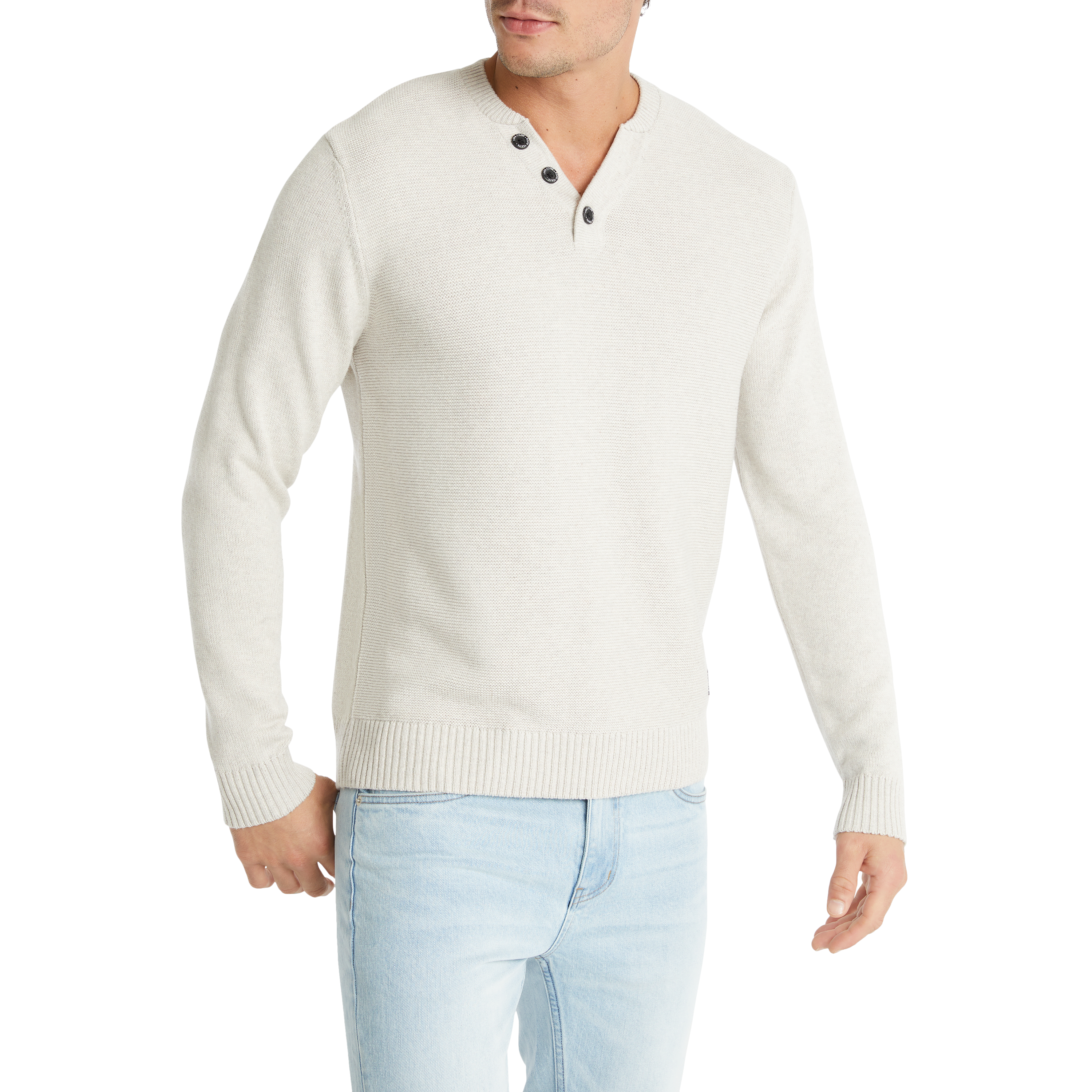 Oatmeal Jovani Cotton Knit | Men's Tops | Connor AU