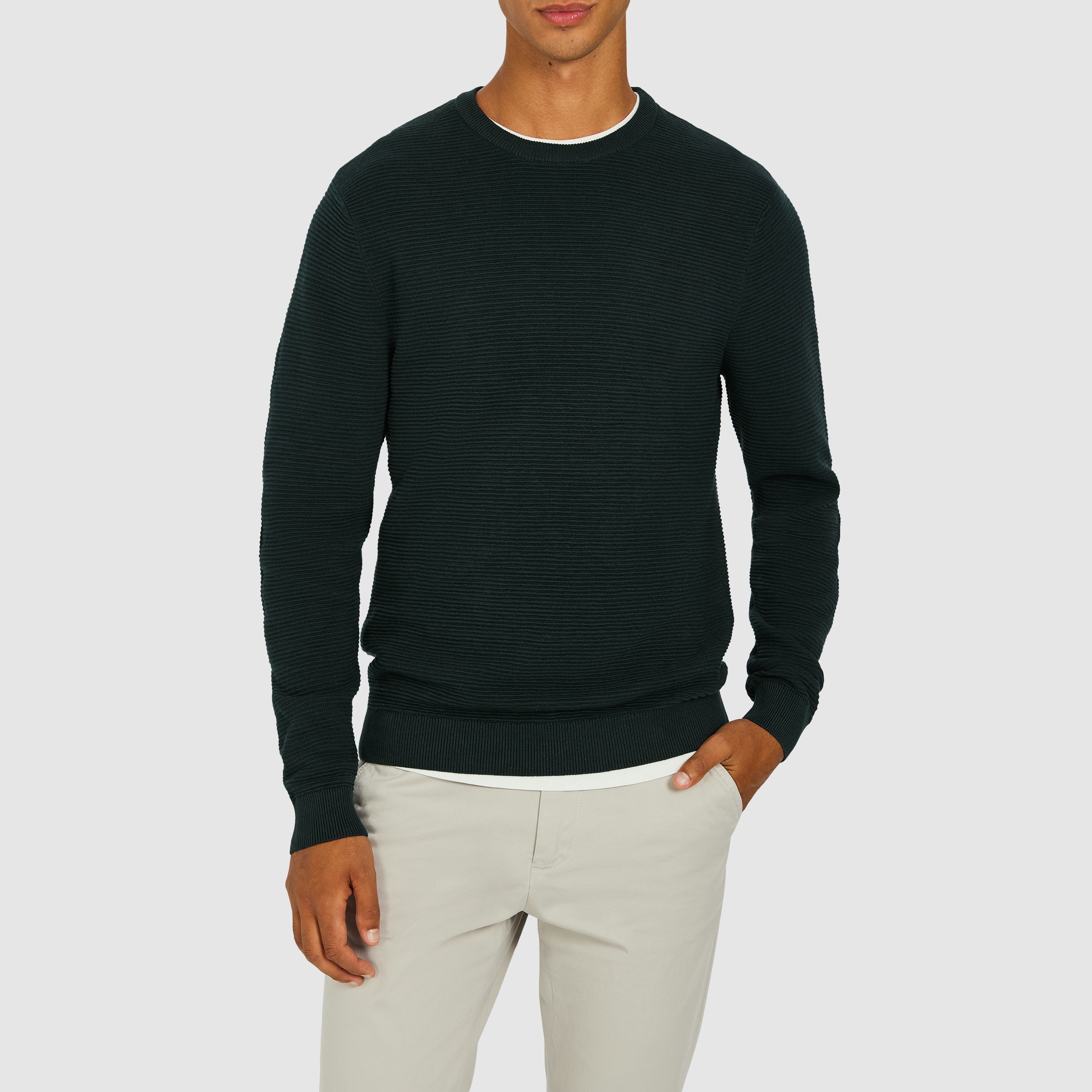 Teal Green Hoxton Cotton Knit | Men's Tops | Connor AU