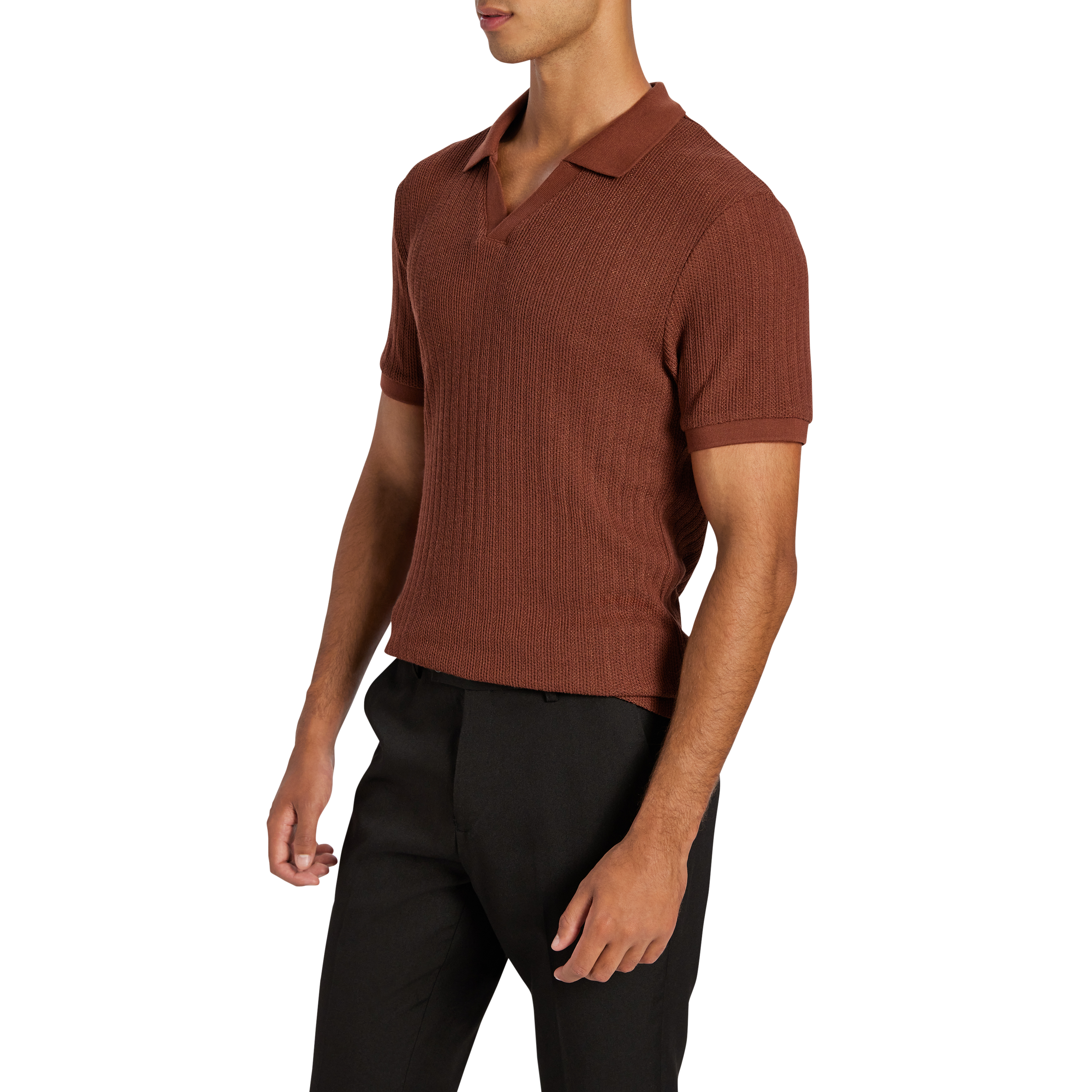 Rust Brown Finley Smart Polo | Men's Tops | Connor NZ