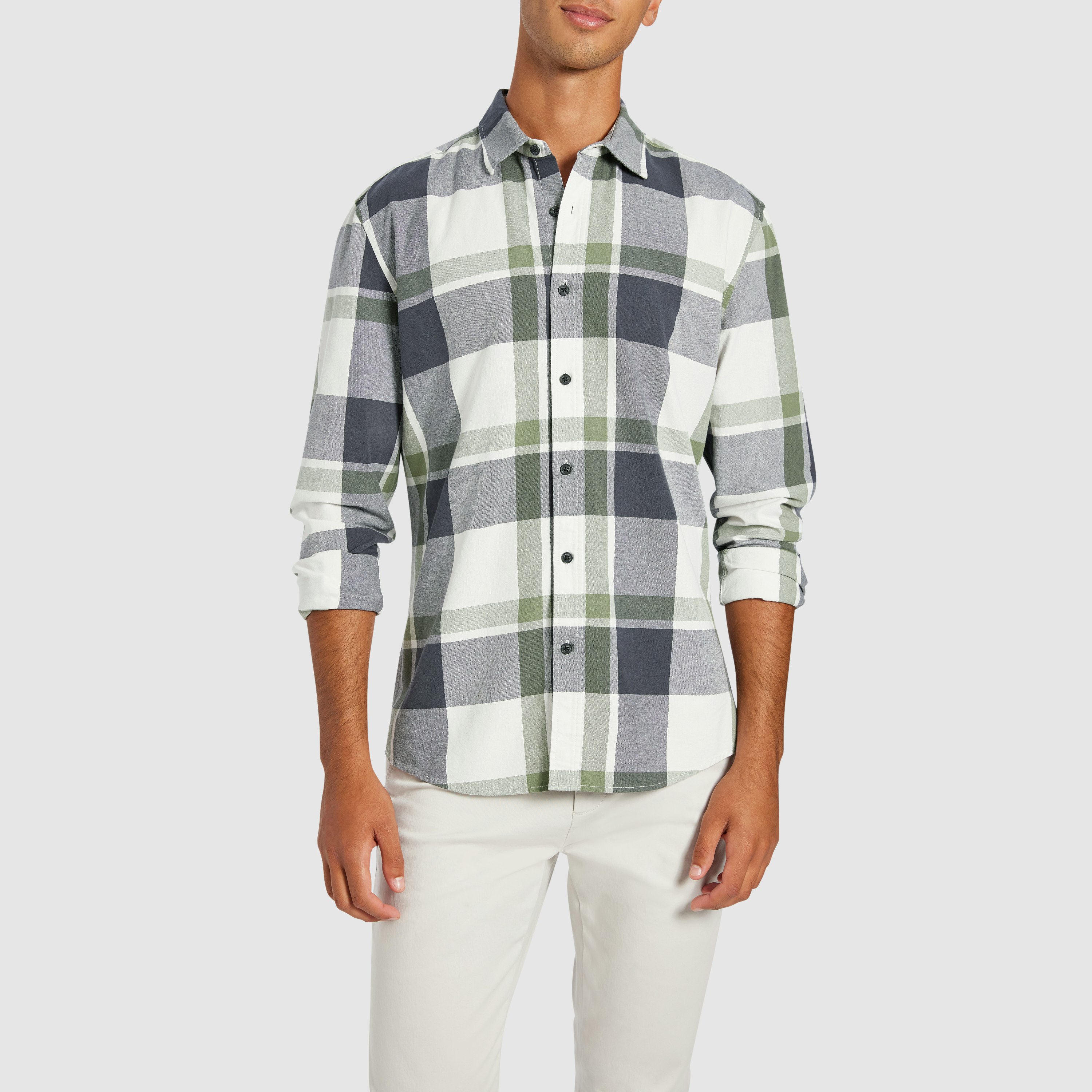 Green Weaver Check Classic Casual Shirt | Men's Tops | Connor AU