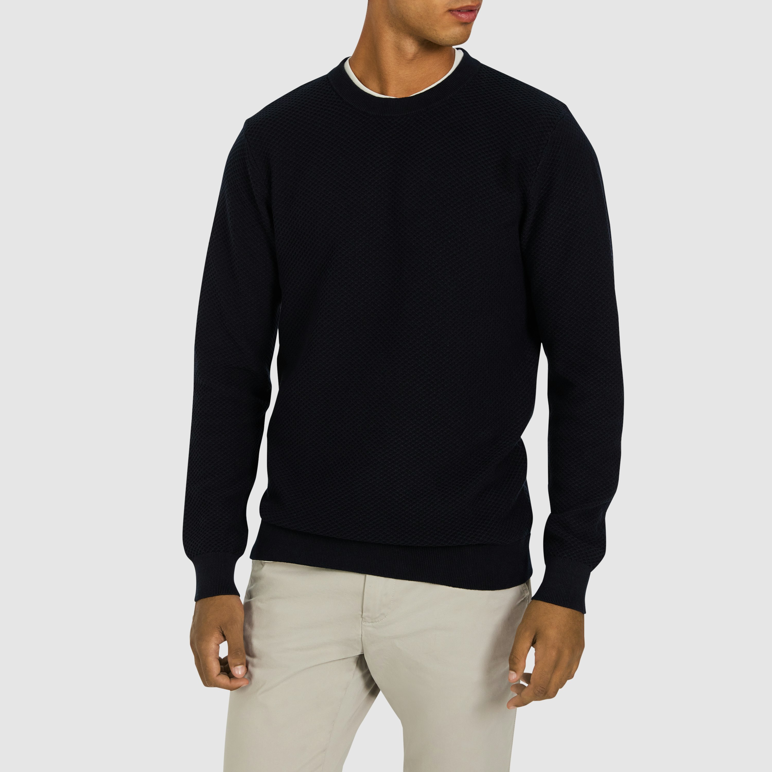 Navy Keaton Cotton Knit | Men's Tops | Connor AU