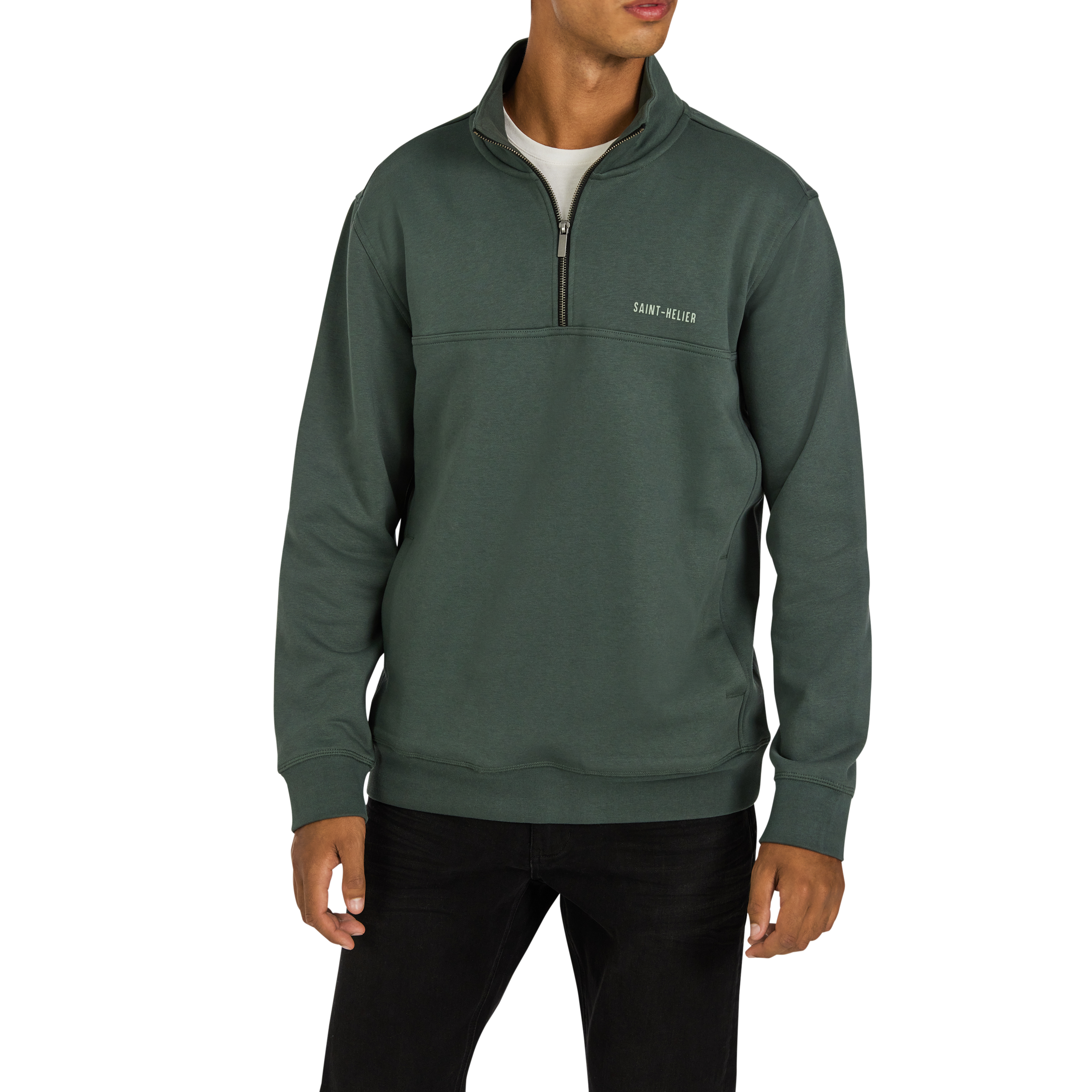 Green Aspect Quarter Zip Sweat | Men's Tops | Connor NZ